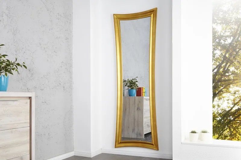 Nástěnné zrcadlo Skinny 180cm zlaté - vintage
