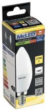 LED žárovka E14 McLED 4,8W (40W) teplá bílá (2700K) svíčka ML-323.027.87.0