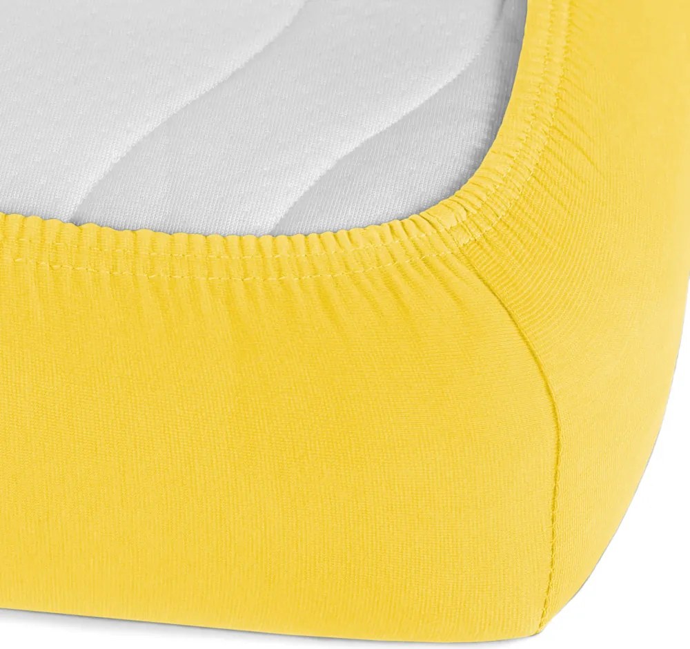 Dětské jersey napínací prostěradlo do postýlky JR-003 Žluté 60 x 120 x 10 cm - do postýlky