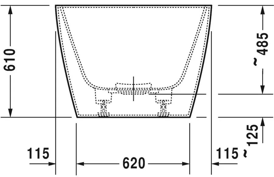 Duravit DuraSquare - vana do prostoru, 185x85 cm s panelem a podstavcem 700430000000000