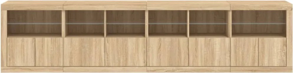 Příborník s LED osvětlením dub sonoma 283 x 37 x 67 cm 3209018