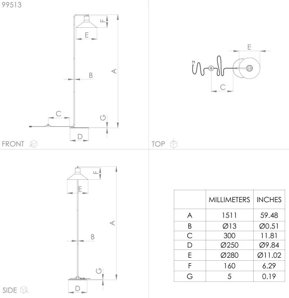 Eglo 99513 - Stojací lampa ABREOSA 1xE27/28W/230V