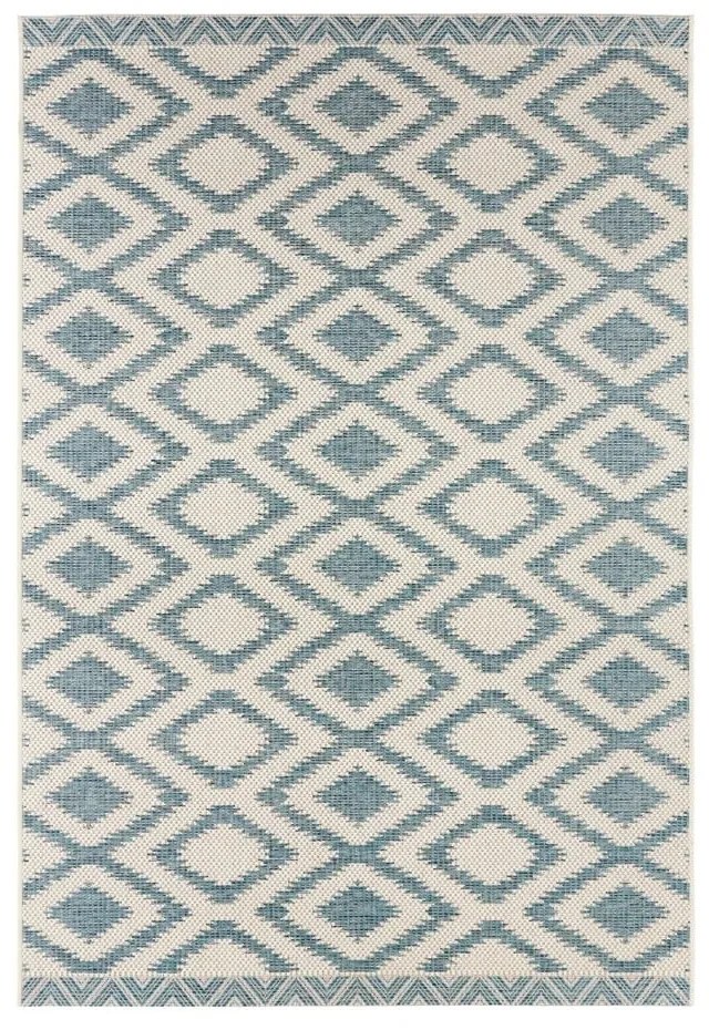 Modro-krémový venkovní koberec Bougari Isle, 140 x 200 cm