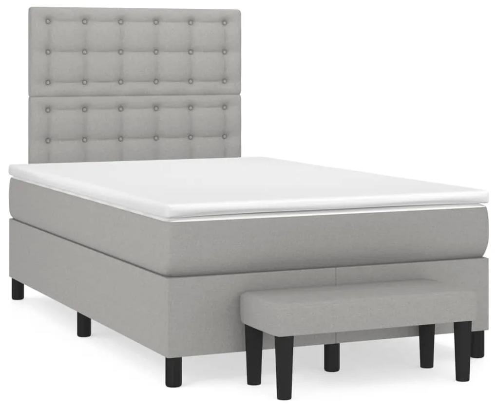 Box spring postel s matrací světle šedá 120x190 cm textil,  3270383