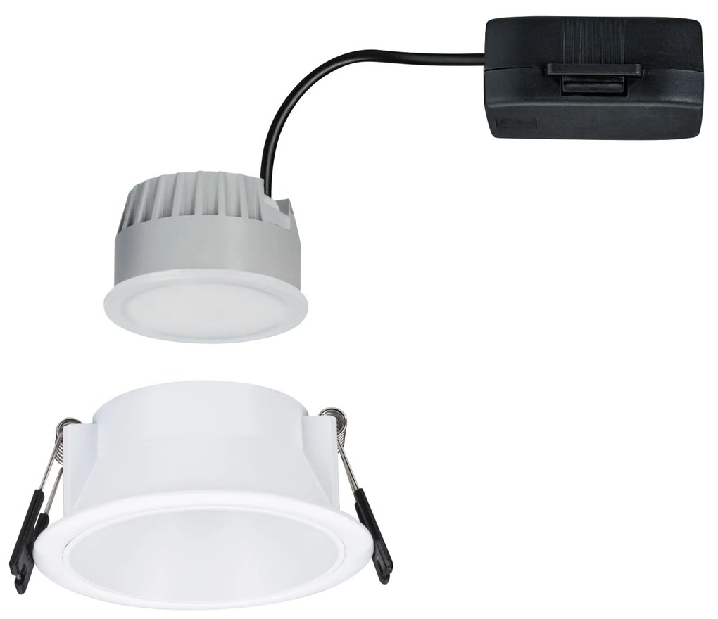 Paulmann 94872 LED Cole, bodovka v bílé úpravě, 1x6,5W LED 2700K tříkrokové stmívání, prům. 8,8cm, IP44