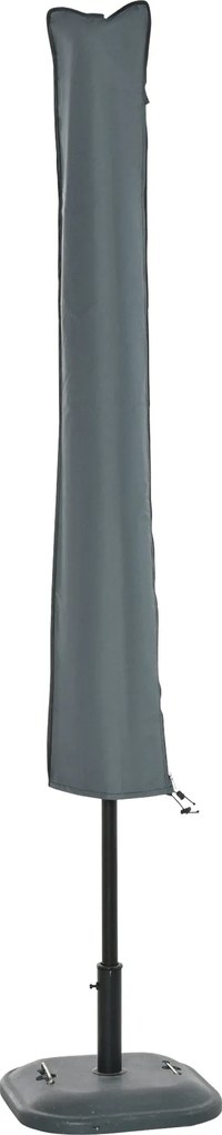 Ochranný obal na slunečník Outsunny, voděodolný, s fixačním popruhem, zipem, Oxford polyester, šedý, 178 x 25/35 cm | Aosom