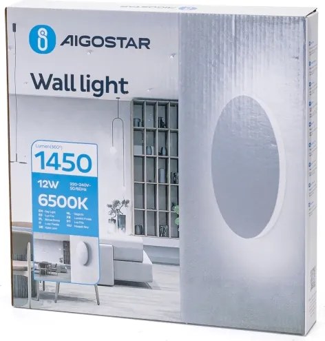 Aigostar - LED Nástěnné svítidlo LED/12W/230V 6500K 25 cm bílá
