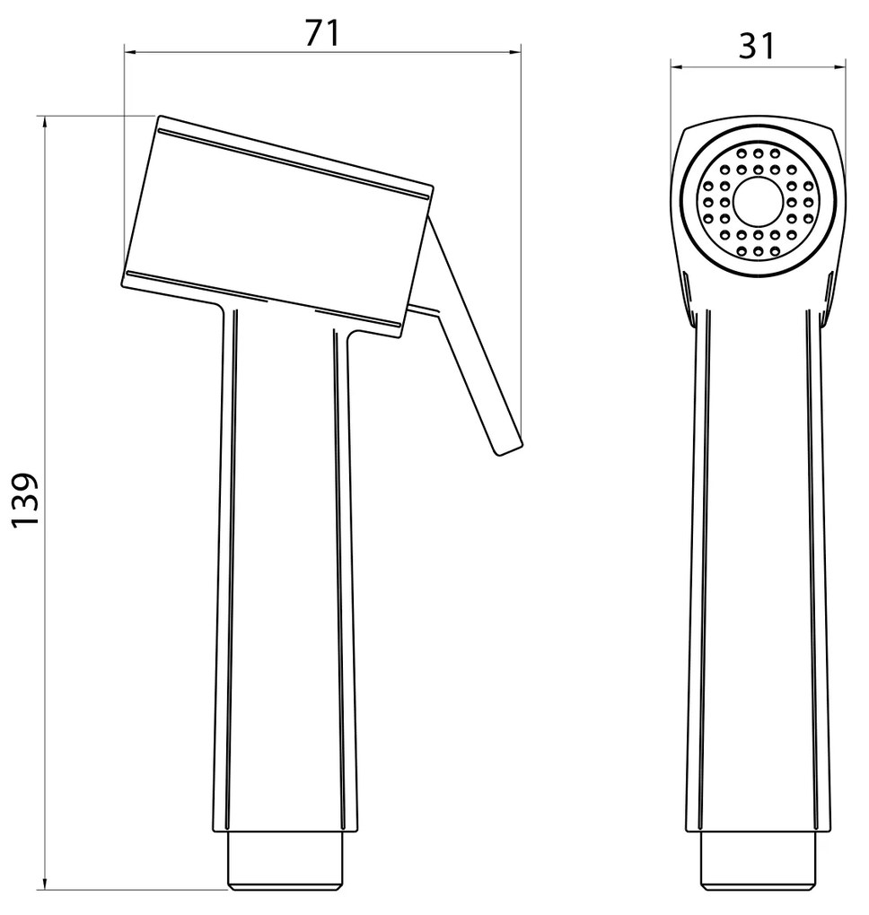 Sapho Sapho, Bidetová sprcha hranatá, chrom, BS109B