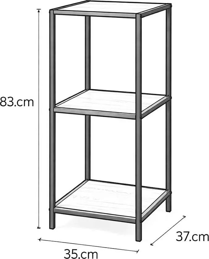 Regál Moreno VII, přírodní dřevo / černá
