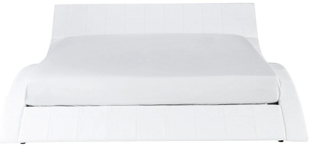 Bílá kožená postel 180x200 cm VICHY Beliani