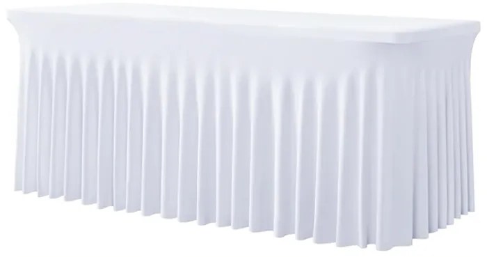 Elastický potah SKIRTING na skládací stůl 180-183x76 cm VÍCE BAREV Barva ubrusu: BÍLÁ / WHITE