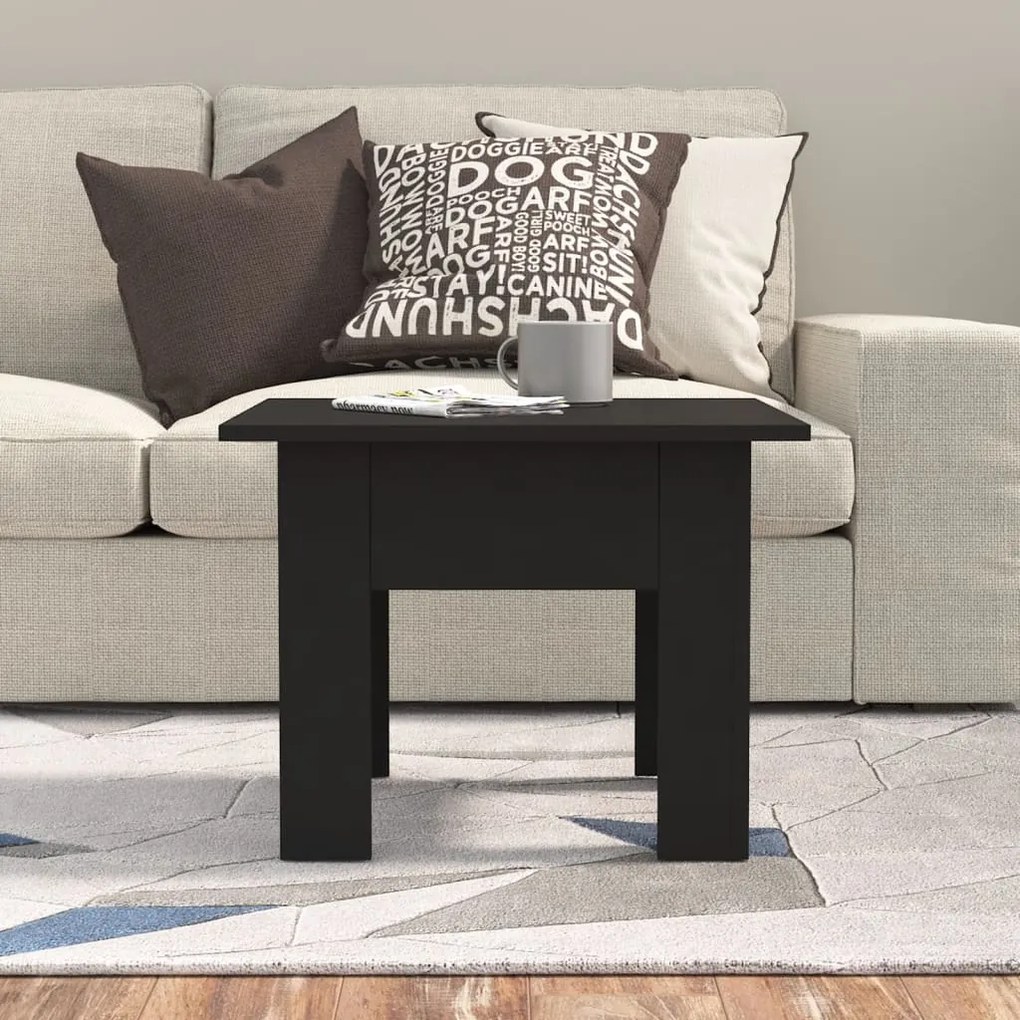 Konferenční stolek černý 55 x 55 x 42 cm dřevotříska - Default Title