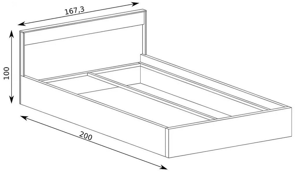 Sestava do ložnice SET2 PILETAS dub hickory