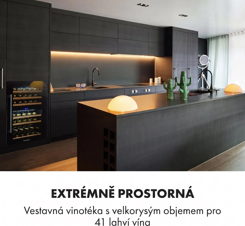 Klarstein Vinsider 41 vestavná duo vinotéka Onyx 41 lahví 2 zóny