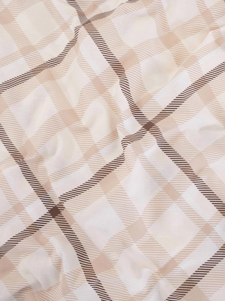MK Lůžkoviny Bavlněný povlak na polštář Renforcé 40 x 40 cm - Káro krémové