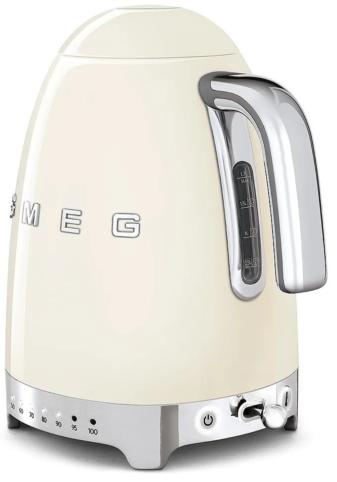 Rychlovarná konvice Smeg 50´s Retro Style, s regulací teploty, krémová, 1,7l, KLF04CREU