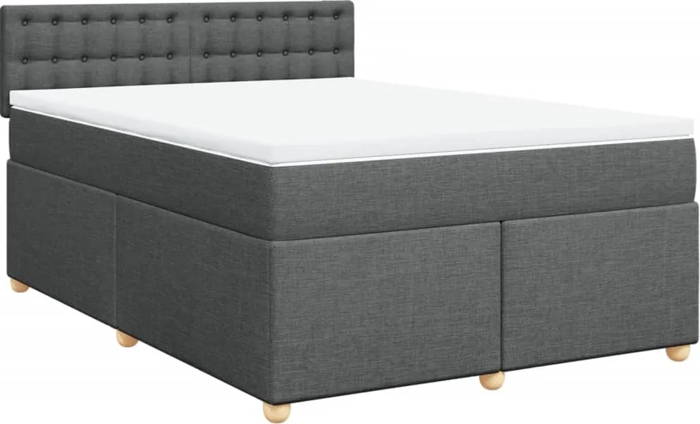 Box spring postel s matrací tmavě šedá 160x200 cm textil 3286746