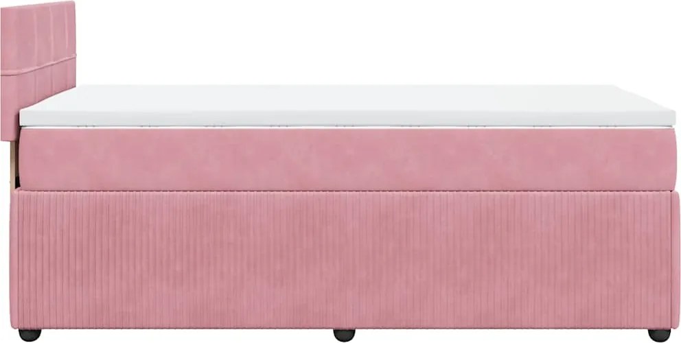 Box spring postel s matrací růžová 80 x 200 cm samet 3289895