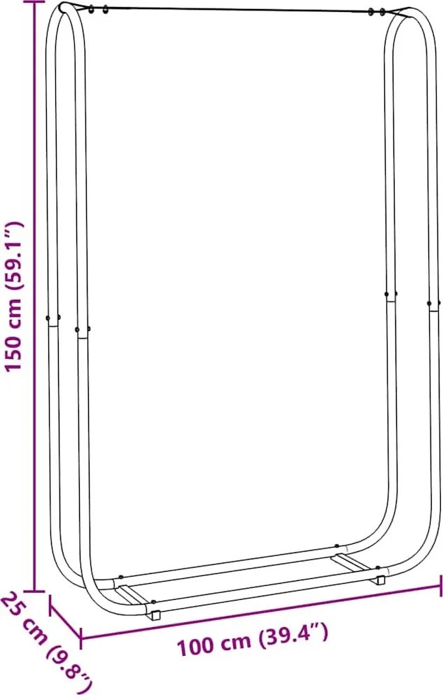 vidaXL Stojan na palivové dřevo 100x25x150 cm Pozinkovaná ocel [4100703]