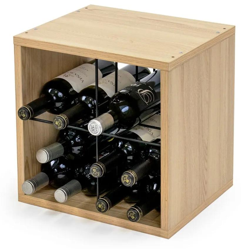 Regál na víno v dekoru buku v přírodní barvě na 16 lahví – Compactor