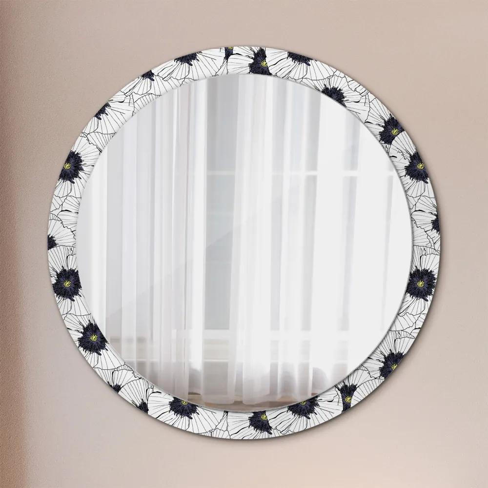 Kulaté dekorativní zrcadlo Složení lineárních květů fi 100 cm