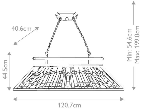 Elstead QZ-INGLENOOK-ISLE - Lustr na řetězu Tiffany INGLENOOK 3xE27/100W/230V