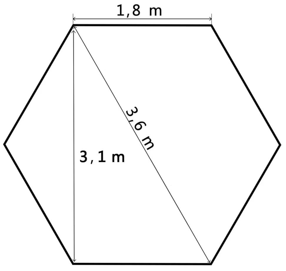 Nůžkový skládací party stran hexagon šedý 3,6 x 3,1 m,  42108