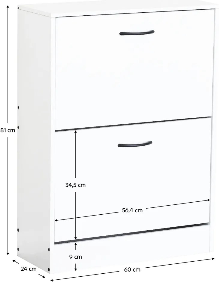 Botník BOTNIX, 2 patra, bílá