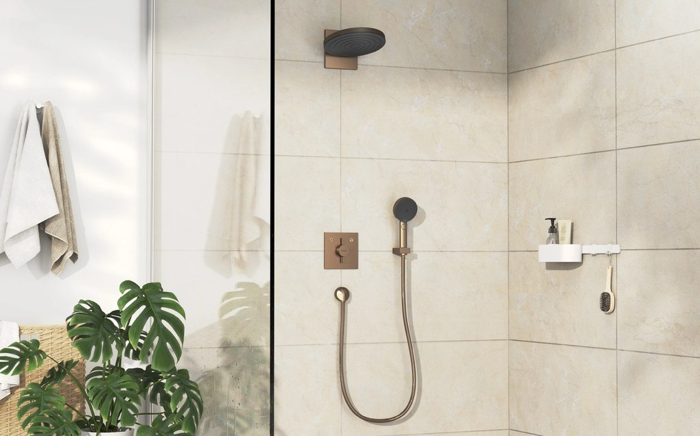 Hansgrohe DuoTurn E, baterie pod omítku pro 2 spotřebiče, kartáčovaný bronz, HAN-75417140