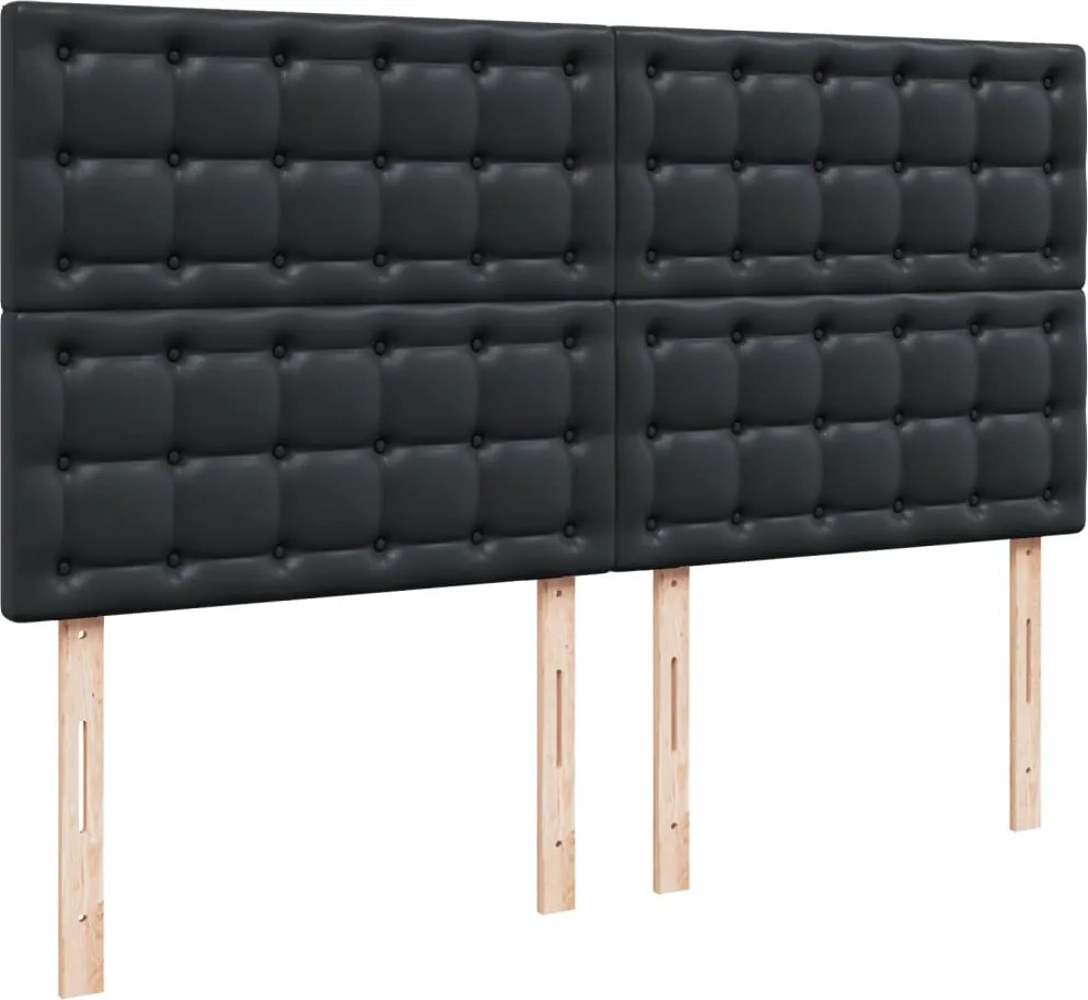 Box spring postel s matrací černá 200x200 cm umělá kůže 3293036