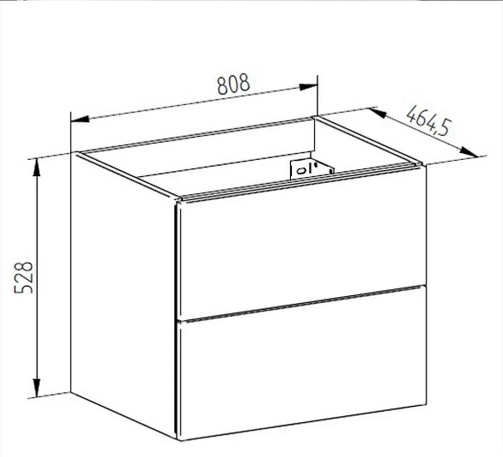 Mereo Aira koupelnová skříňka s umyvadlem z litého mramoru 81 cm dub CN721M