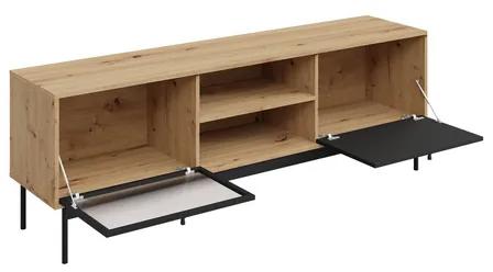 TV skříňka/stolek Brulpin 2K1P, Barva dřeva: dub artisan / dub artisan + černá