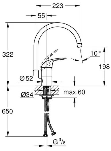 Grohe Euroeco Dřezová baterie 32752000