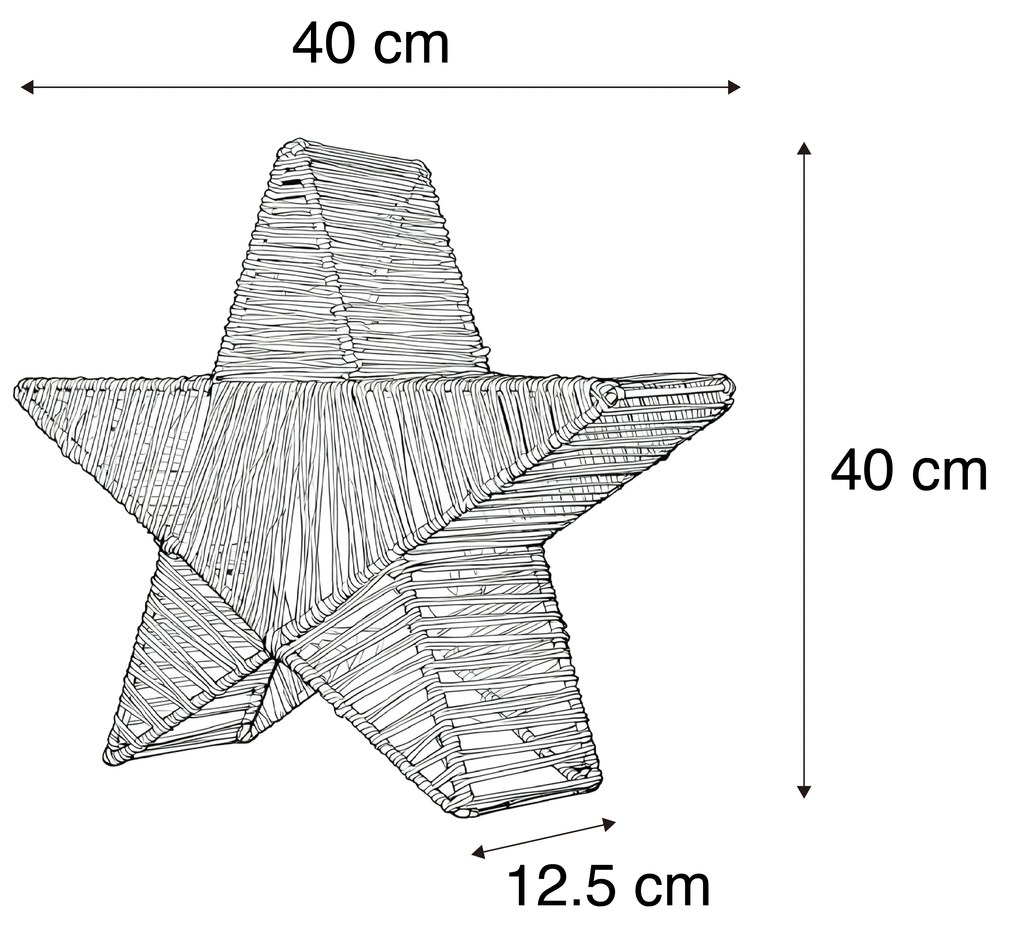 Vánoční stojací lampa hnědá 40 cm včetně LED IP54 dobíjecí - Sisine