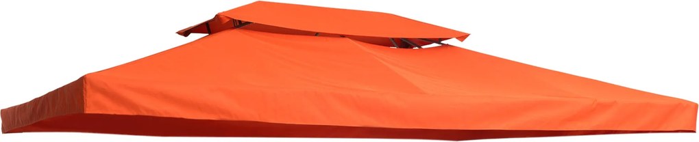 Outsunny Náhradní Střecha pro Kovový Pavilon 3x4m Voděodolná Střecha s Dvojitou Střechou, Náhradní Kryt pro Zahradní Pavilon a Party Stan, Polyester R