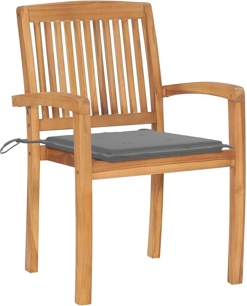 Stohovatelné zahradní židle s poduškami 6 ks masivní teak 3073226