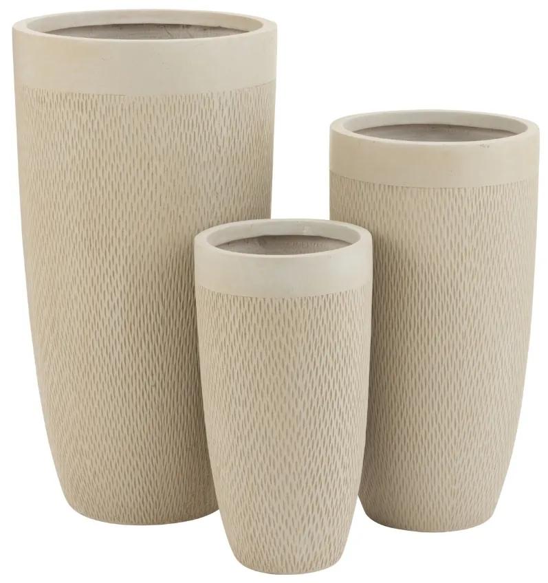 Set tří béžových keramických váz J-line Geramio 72/58/46 cm