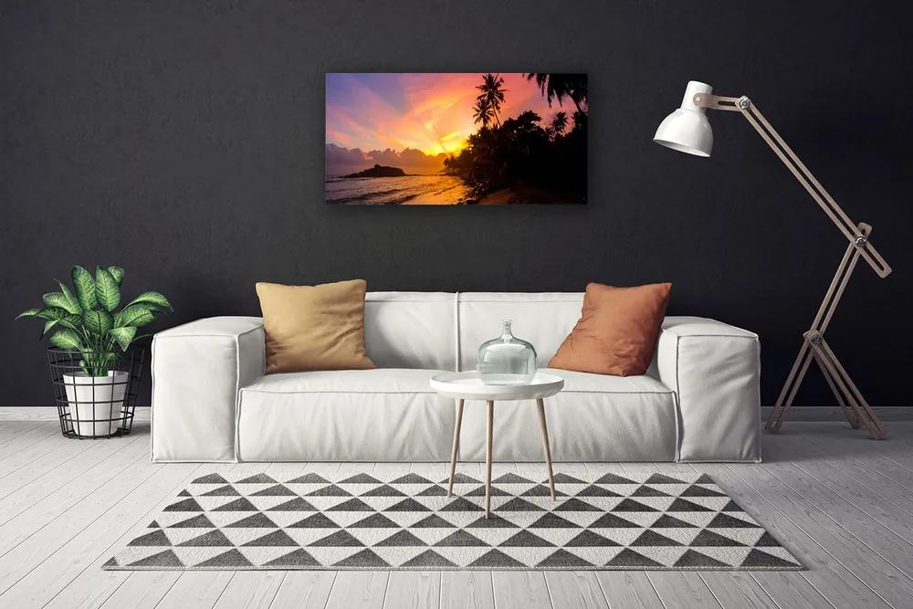 Obraz na plátně Moře Slunce Palmy Krajina 100x50 cm
