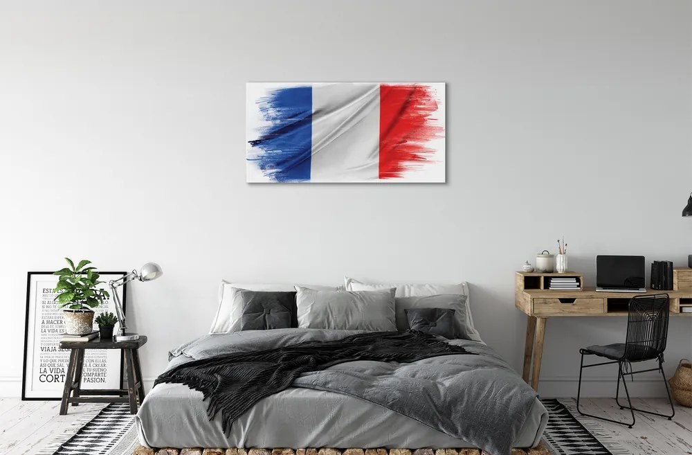 Obrazy na plátně vlajka Francie 125x50 cm