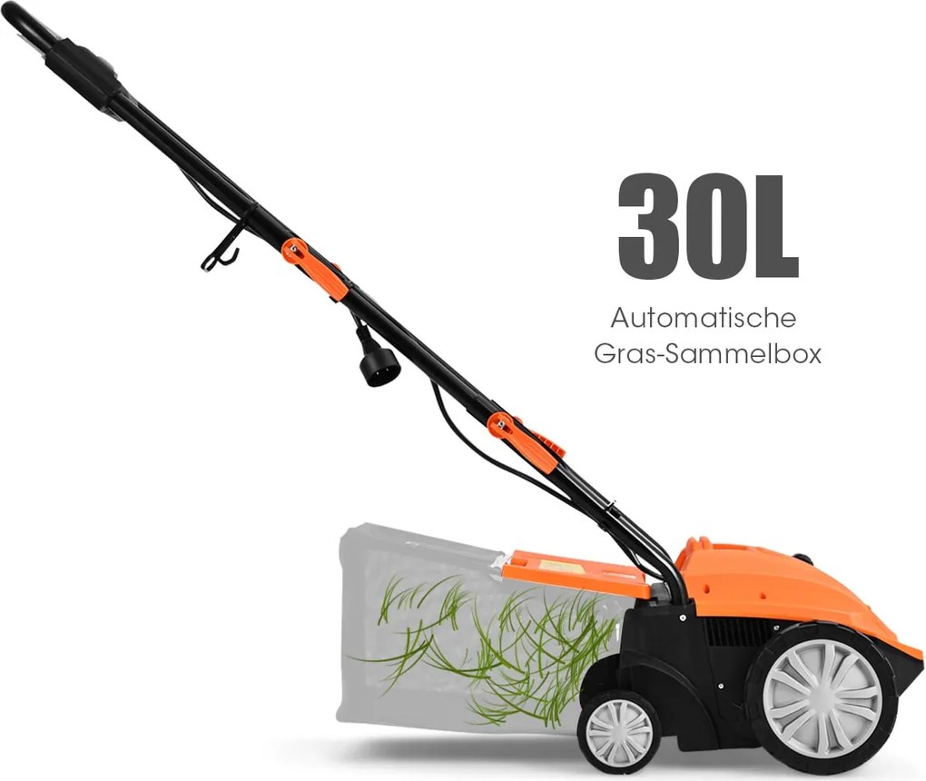 Costway Elektrický vertikutátor provzdušňovač trávníku 1500 W 2-in