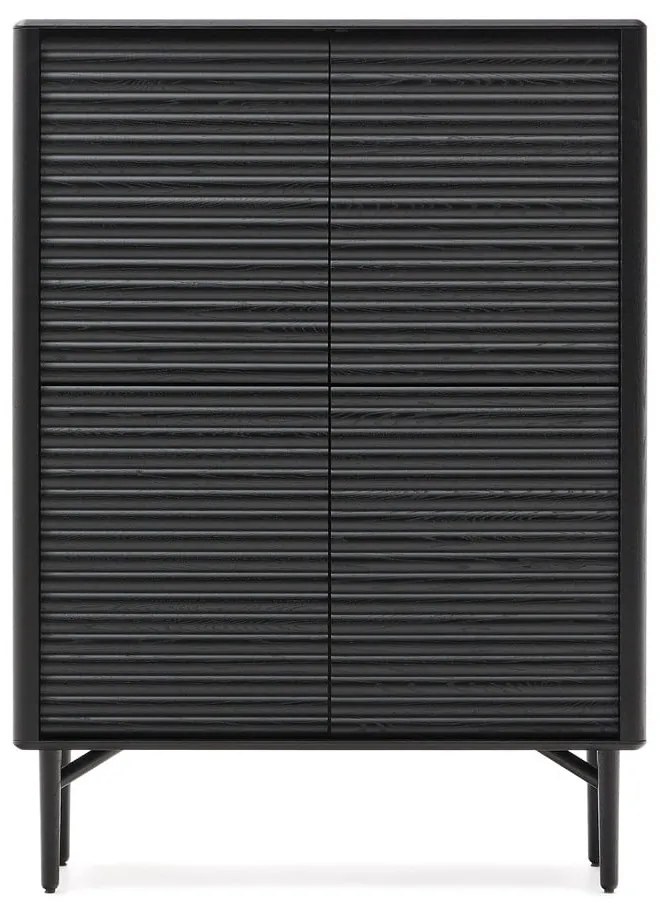 Černá skříňka v dekoru dubu 104,5x144x40 cm Lenon – Kave Home