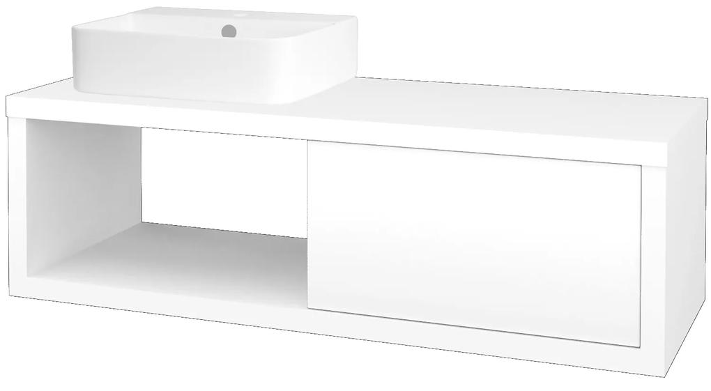 Dřevojas Koupelnová skříň STORM SZZO 120 (umyvadlo Joy 3) Varianta: D20 Galaxy / L01 Bílá vysoký lesk / Levé