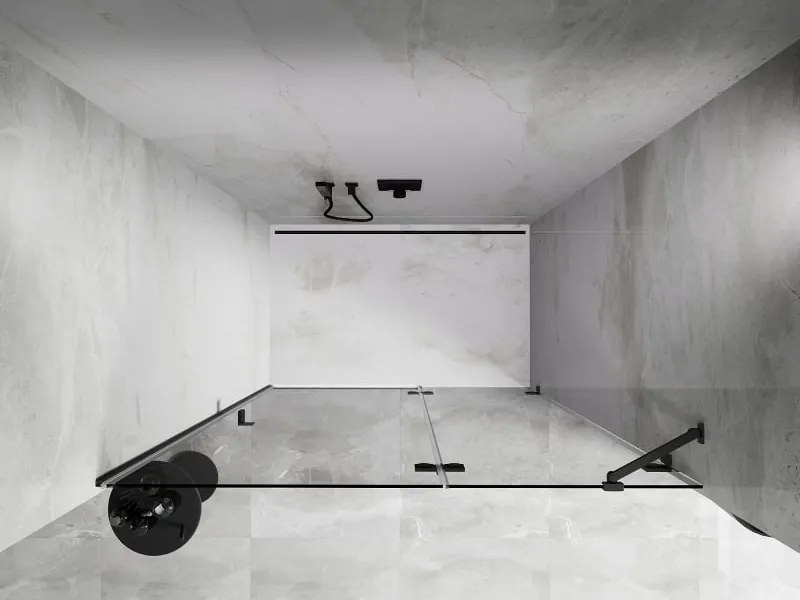 Mexen, Mexen Lunar pravé otočné sprchové dveře 130 cm, transparentní, pistolový kov - 834-130-000-95-00-P