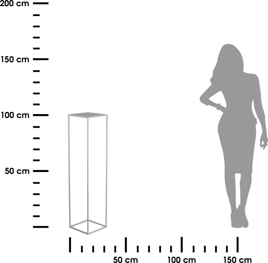STOJAN NA KVĚTINÁČ SIMPLE 100X24X24 CM ŠEDÁ