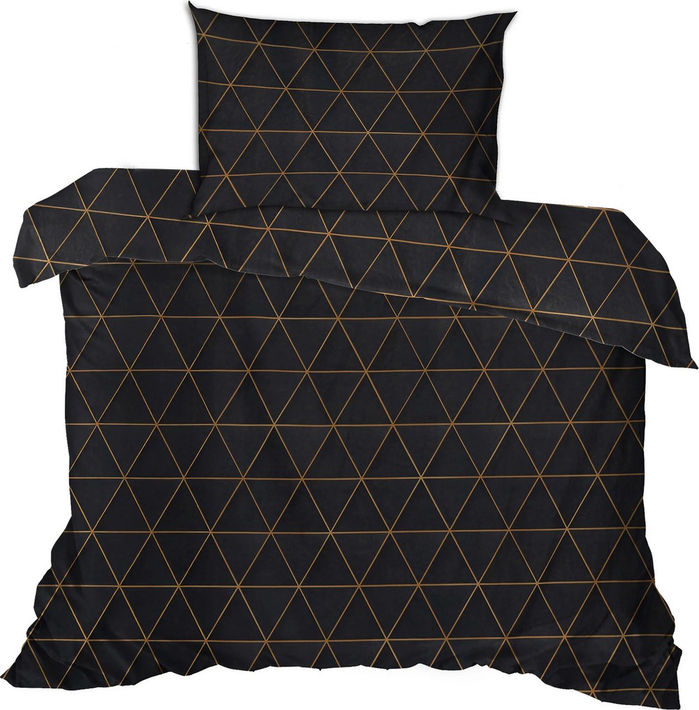 XXXLutz POVLEČENÍ, renforcé, černá, barvy zlata, 155/220 cm - Online Only povlečení - 003808012302