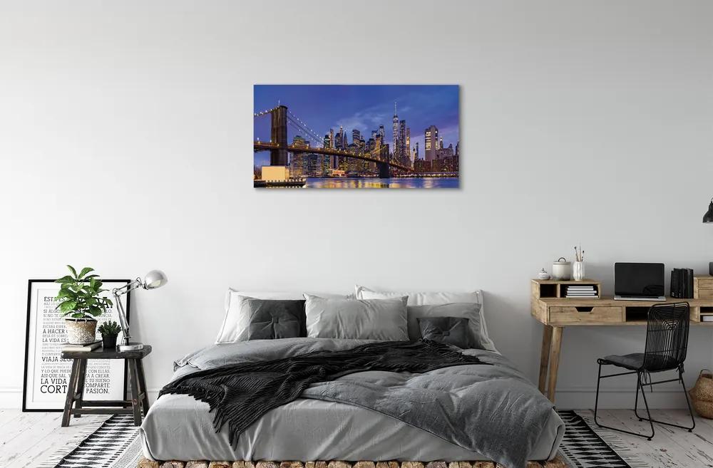 Obrazy na plátně Bridge sunset panorama 120x60 cm