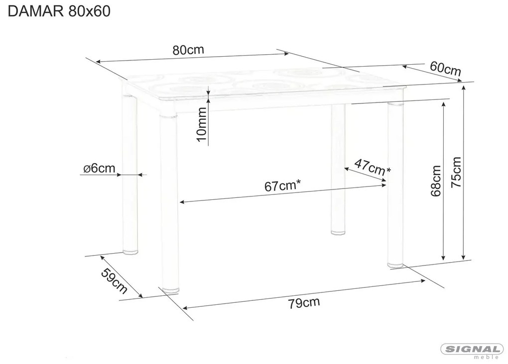 Skleněný jídelní stůl Damar černý