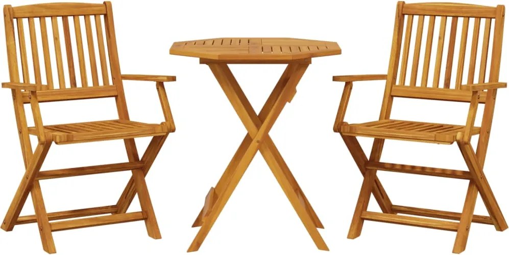 3dílný skládací bistro set masivní akáciové dřevo 3295252