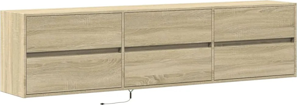 Nástěnná TV skříňka s LED dub sonoma 180 x 31 x 45 cm 3307935