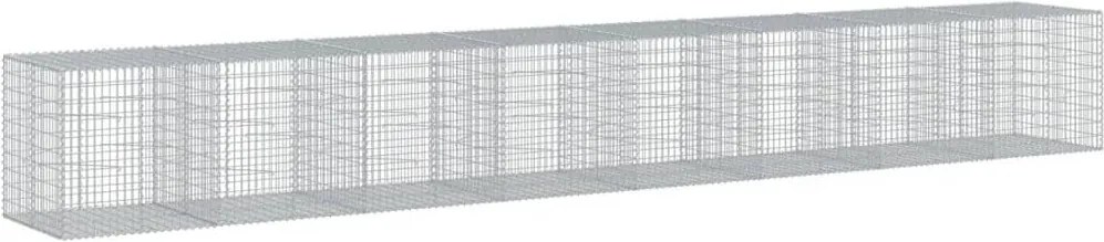 Gabionový koš s víkem 800 x 100 x 100 cm pozinkované železo 3295204
